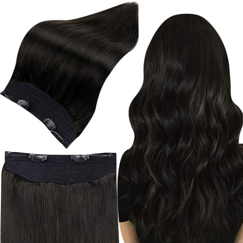 Highlight Halo Hair Extension Real Human #P8/60 Fish Wire Extensions