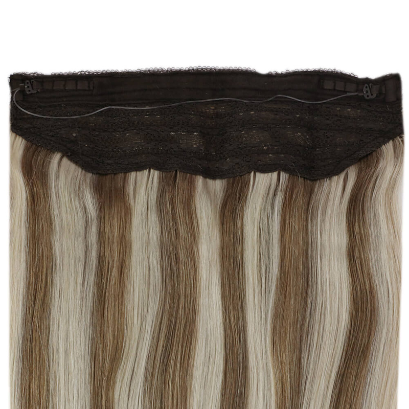 Highlight Halo Hair Extension Real Human #P8/60 Fish Wire Extensions